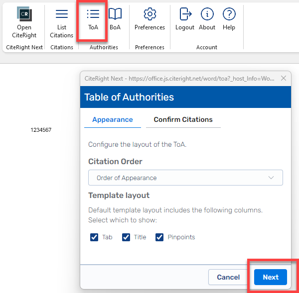CiteRight Next - Table of Authorities – CiteRight (EN)